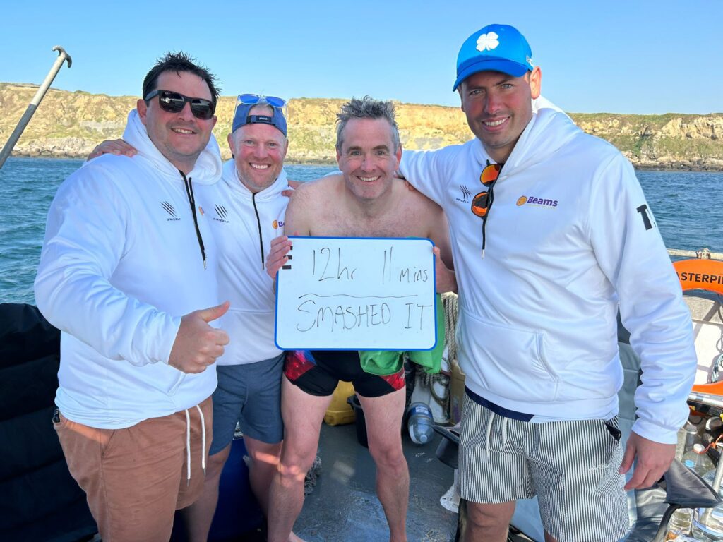 Four friends swim the English Channel for Beams! - Beams